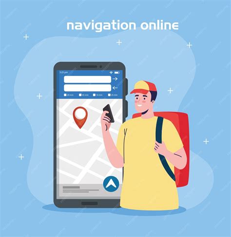 Смартфон с персонажем курьера | Бесплатно векторы