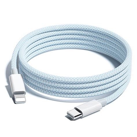 สายชาร์จแบบถัก Pd 20w ความยาว15m Fast Charing Type C Cable For Iphone