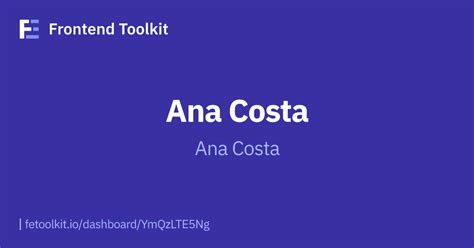 ana costa frontend toolkit
