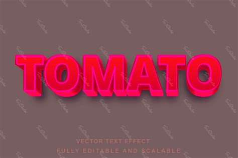 Red Tomato 3d Font Style Effect Vector File Illustrator Premium