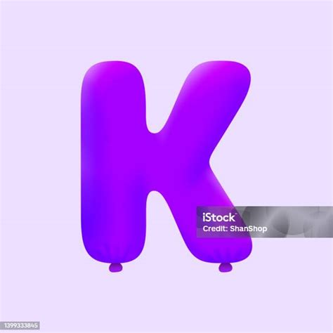 보라색 3d 글자 K 풍선 현실적인 3d 헬륨 보라색 풍선 3차원 형태에 대한 스톡 벡터 아트 및 기타 이미지 3차원 형태