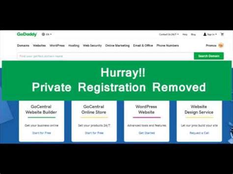 How To Cancel Private Registration Or Privacy In Godaddy Domain YouTube