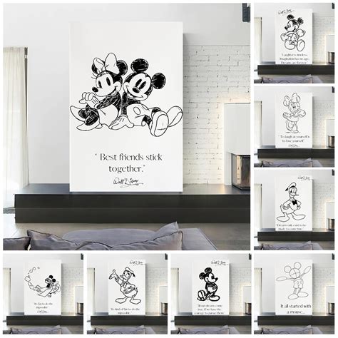 Disney Donald Duck Poster And Print Abstract Mickey Minnie Mouse Canvas