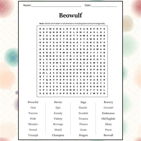 Beowulf Differentiated Reading Comprehension Activity Worksheets Library