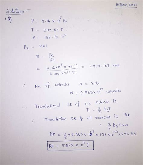 [solved] Calculate The Total Translational Kinetic Energy In A Test
