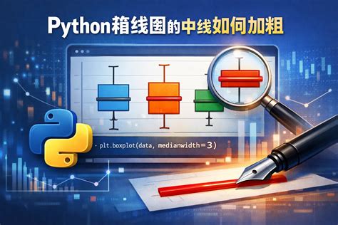Python箱线图的中线如何加粗
