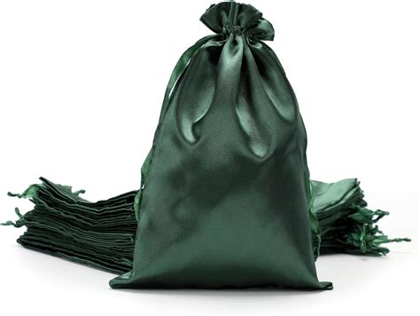 Tapleap Bolsas De Regalo De Tela De Satén Verde De 6 X 9 Pulgadas