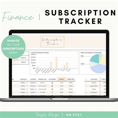 Membership Subscription Excel Template Etsy