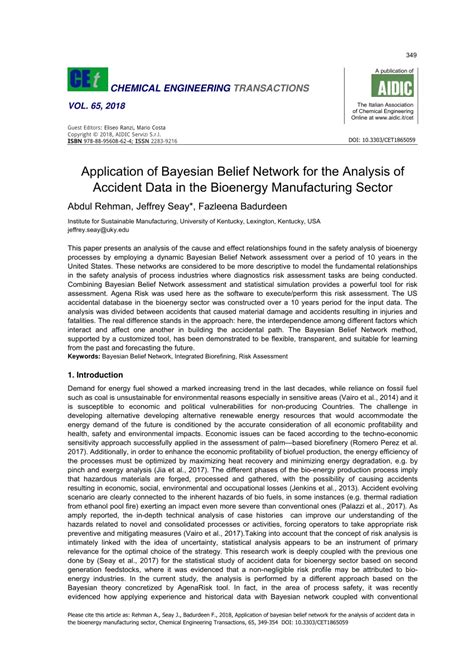 pdf application of bayesian belief network for the analysis of accident data in the bioenergy