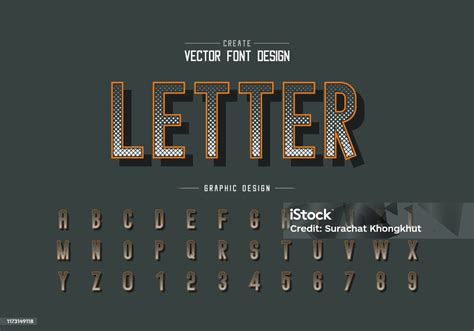 Font Persegi Halftone Dan Vektor Alfabet Jenis Huruf Digital Dan Desain