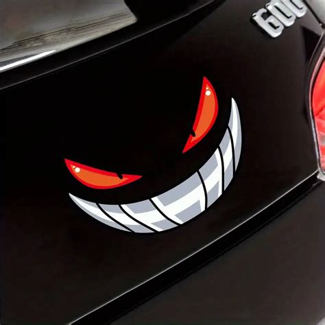 Make Car Stand Demon Eyes Car Sticker Expression Decals Temu