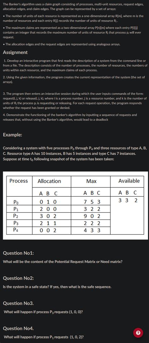 Solved The Bankers Algorithm Uses A Claim Graph Consisting