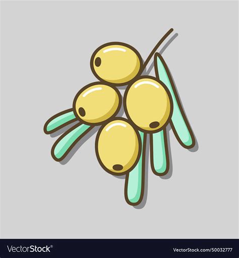 Sea Buckthorn Berry Isolated Design Icon Vector Image