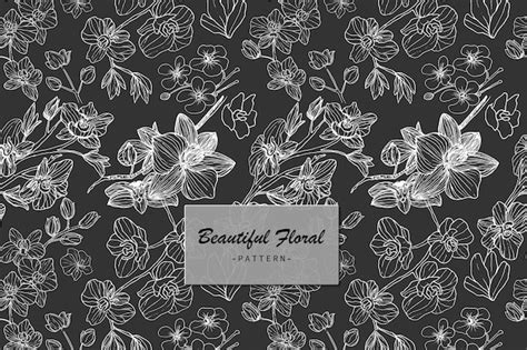 Premium Vector Beautiful Orchid Flower Seamless Pattern