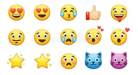 A Collection Of Assorted Emojis Featuring Various Expressions And