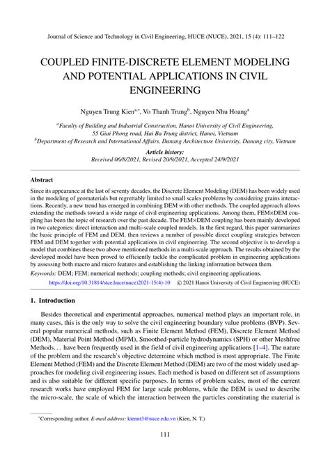 pdf coupled finite discrete element modeling and potential
