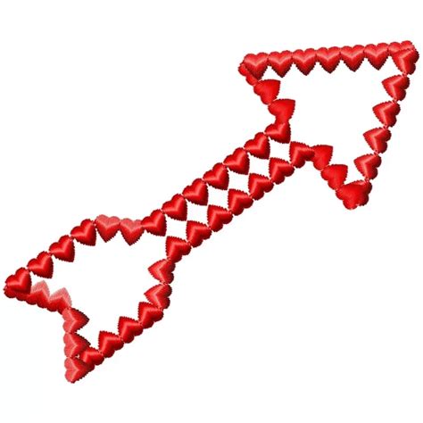 Arrow Heart Outline Embroidery Design