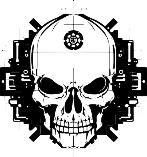 Premium Vector Circuit Board Cyber Skull Symbol Vector Techno Skull Print