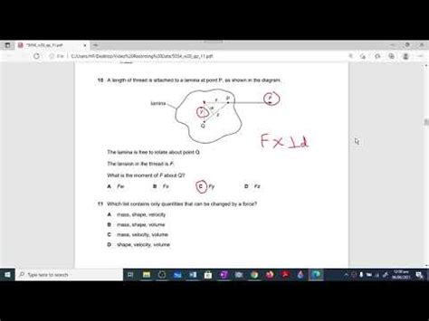 O Levels Physics 5054 Oct Nov 2020 11 Paper 1 MCQs Complete