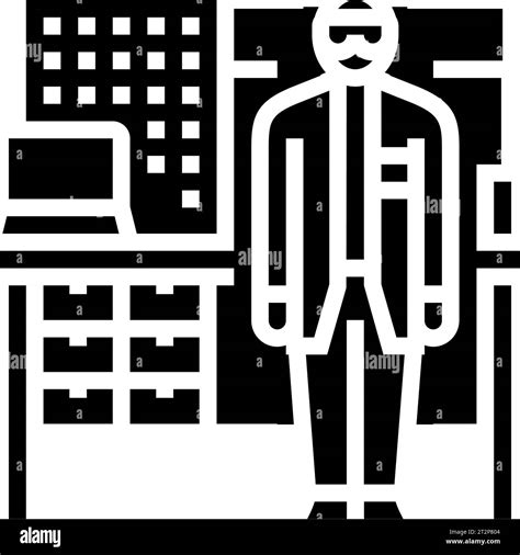 Medical Technologist At Workbench Glyph Icon Vector Illustration Stock