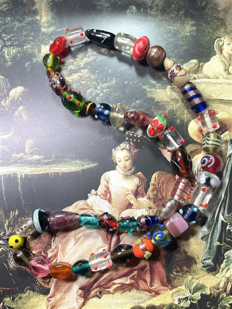 Spectacular Vintage Murano Glass Bead Necklace Etsy Murano Glass