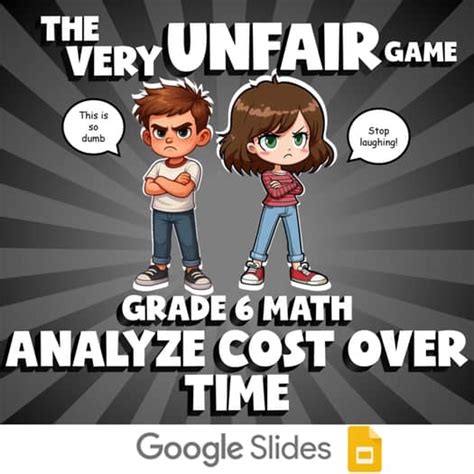 Analyze Cost Over Time Very Unfair Game No Prep Grade 6 Math Review