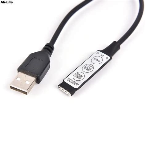 Usb Rgb Controller Dc5v Led Dimmer With 3 Keys 4 Pin Female Connector