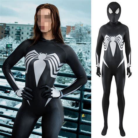 She Venom Costume Black Spider Fullsuit Female Venom Cosplay