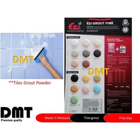 Ezi 1kg Tile Joint Grout Fine Powderwater Resistant Coloured Cement Based Grout Tiling Gap