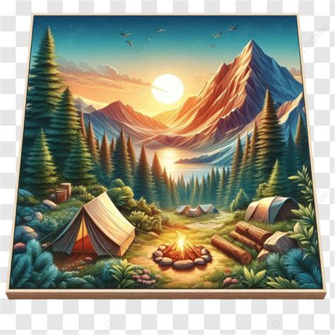 캠프파이어를 묘사한 고요한 그림 모닥불을 묘사한 고요한 그림 별빛 하늘 아래 장엄한 산으로 둘러싸인 자연 Png 일러스트 및 이미지 에 대한 무료 다운로드 Pngtree