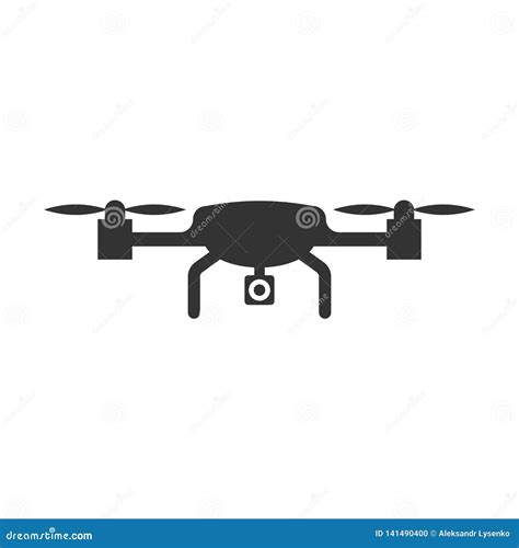 Drone Quadrocopter Icon In Flat Style Quadcopter Camera Vector Illustration On White Isolated