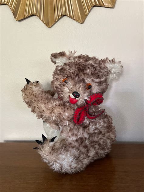 Vintage Stuffed Bear 1970s Rare Rushton Star Creation Plush Bear
