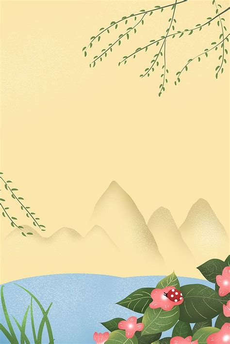 手绘惊蛰插画背景图片 手绘惊蛰插画背景素材图片 千库网