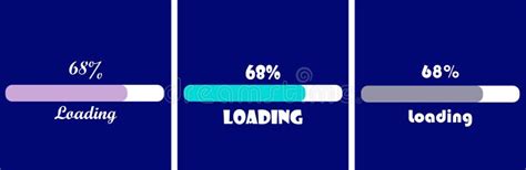 Loading Style Sign Set On Blue Background Stock Vector Illustration