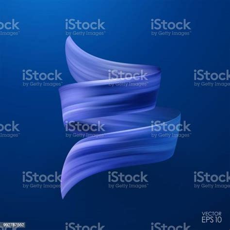 3d 현실 브러시 스트로크 기름 또는 아크릴 페인트 파란색 배경에 웨이브 액체 모양입니다 최신 유행 디자인 0명에 대한 스톡