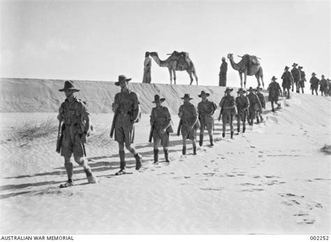 Members Of 2 7th Battalion Marching In The Desert Near Jaffa Negative