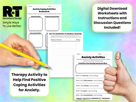 Anxiety Worksheets Printable Anxiety Relief And Coping Skills Adults