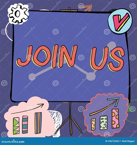 Hand Writing Sign Join Us Internet Concept Register In Community Team