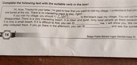 Complete The Following Text With The Suitable Studyx