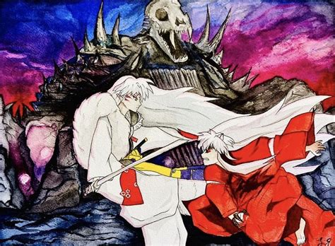 Inuyasha Sesshomaru Watercolor Inuyasha And Sesshomaru Sesshomaru Anime