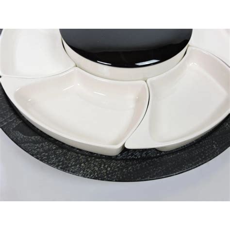 1950s Mid Century Modern California Pottery Ceramic Lazy Susan Serving