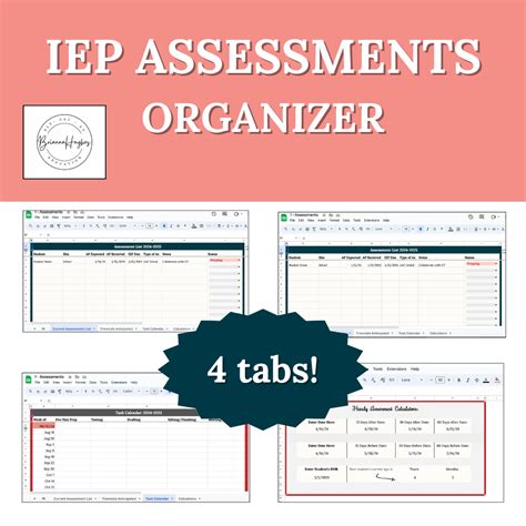 Iep Assessment Tracker For Special Education