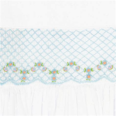 Beatrice And George Girls White Hand Smocked Cotton Dress