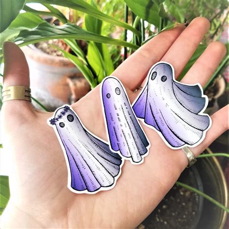 Asexual Pride Ghost Sticker Pack Spooky T Happy Ghouls Etsy