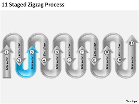 1013 Project Management Consulting 11 Staged Zigzag Process Powerpoint Templates PPT Backgrounds