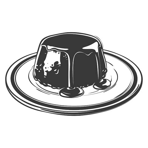 Premium Vector Silhouette Pudding Platter Black Color Only Full