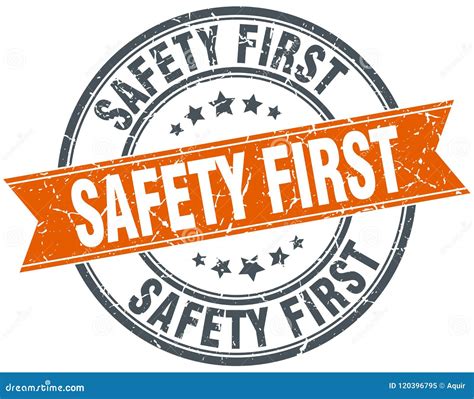 Safety First Stamp Stock Vector Illustration Of Isolated 120396795