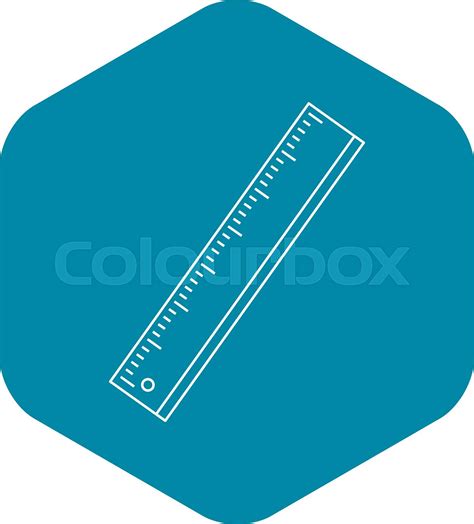 Ruler Icon Outline Style Stock Vector Colourbox