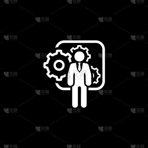复杂性扁平化设计图标创造力商务男人概念联系