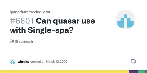 Can Quasar Use With Single Spa · Issue 6601 · Quasarframeworkquasar